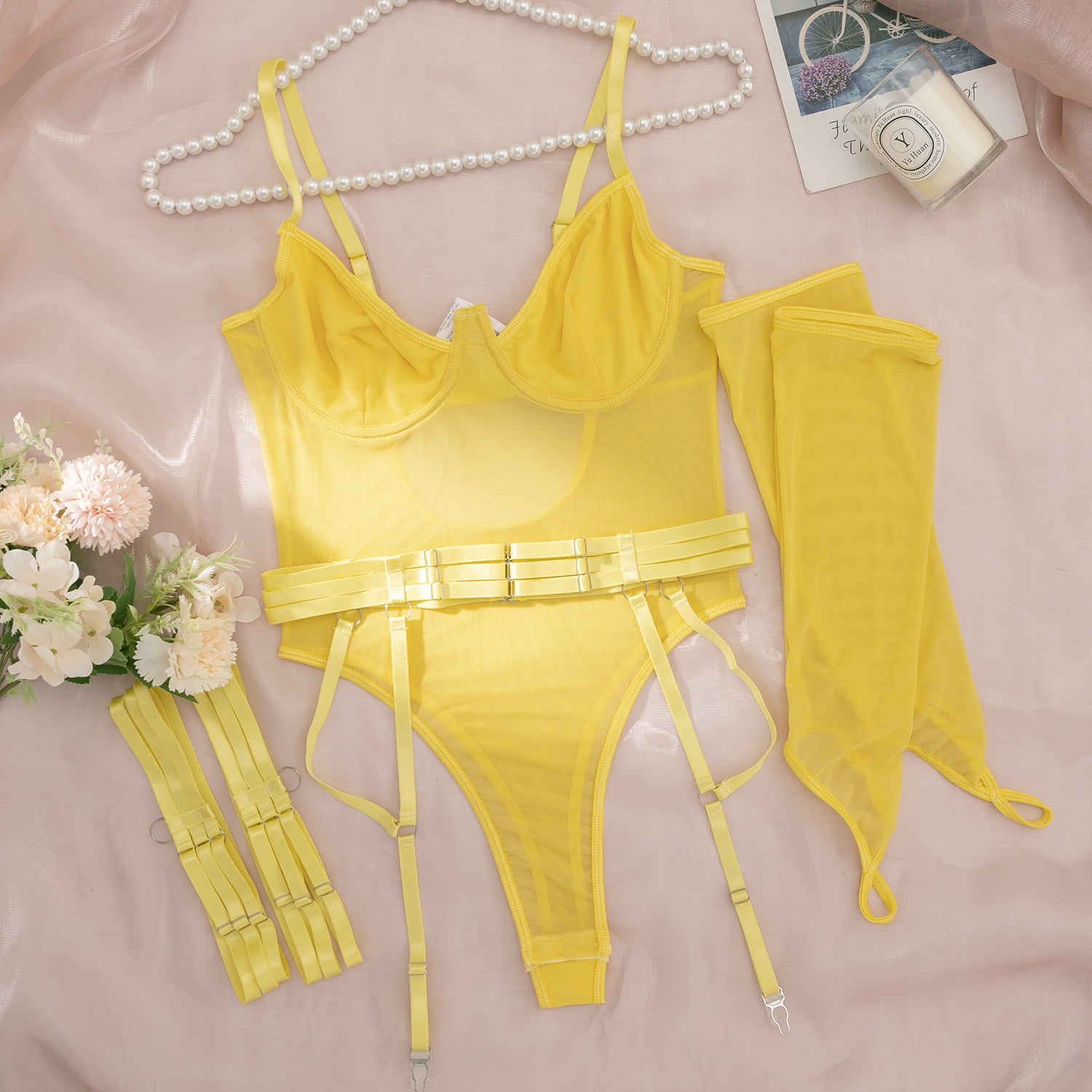 Generic Ins Waist Shaping Lace See-through Gloves Sexy Underwear Sexy ...