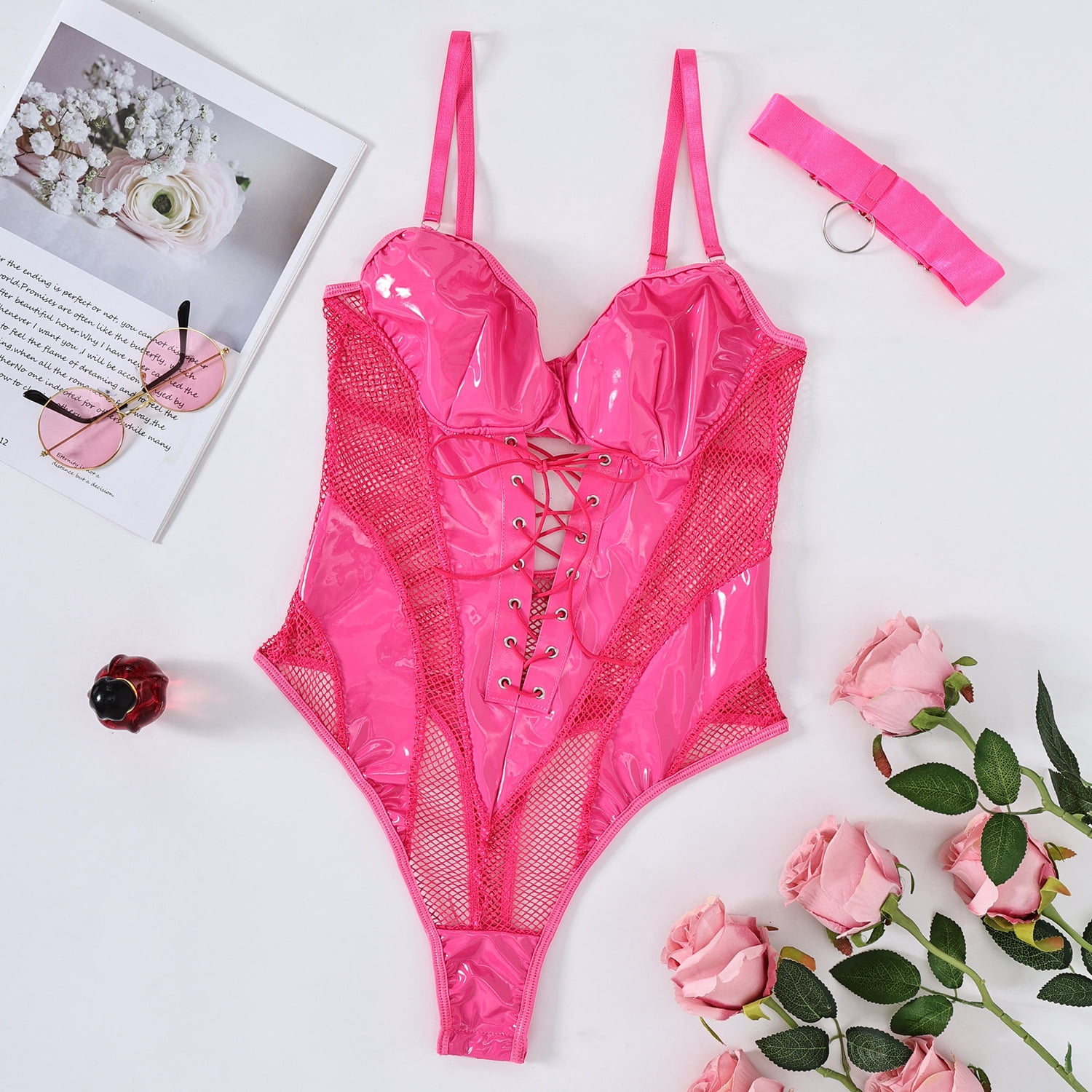 Generic Ins2025 New Sexy Mesh See-through Backless Bra Jumpsuit 26886 ...