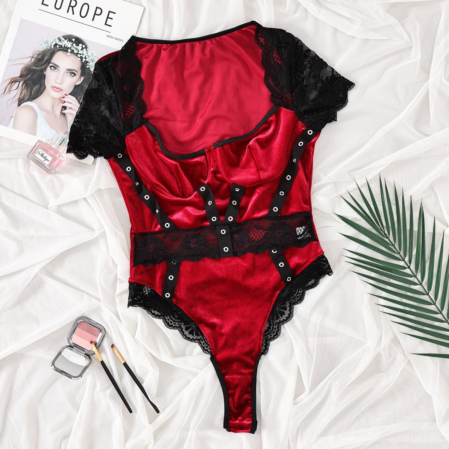 Generic Ins2025 New Sexy Mesh See-through Backless Bra Jumpsuit 27535 - Walmart.com