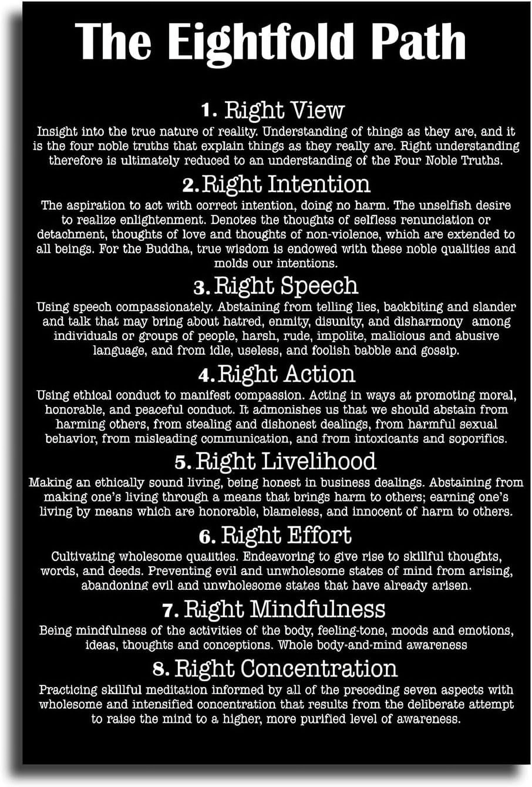 Generic Inspirational Quote The Eightfold Path, Buddha Wall Art ...