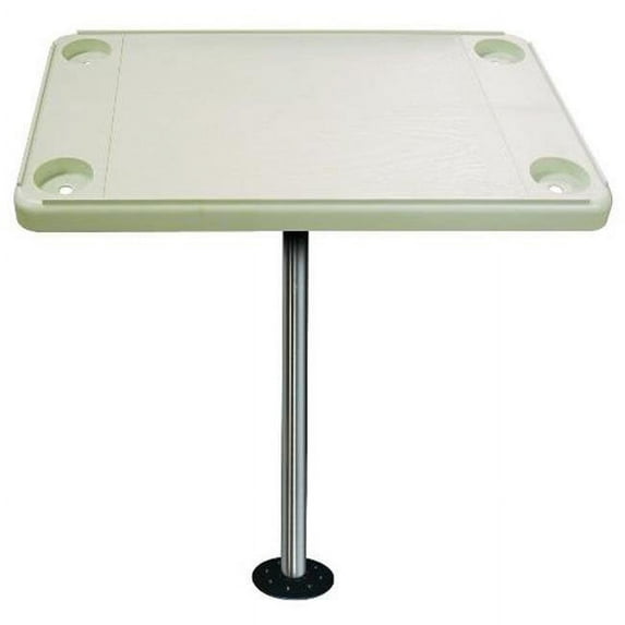 JIF Marine Ivory Rectangular Pontoon Boat Tables with Cup Holders - DSH ...