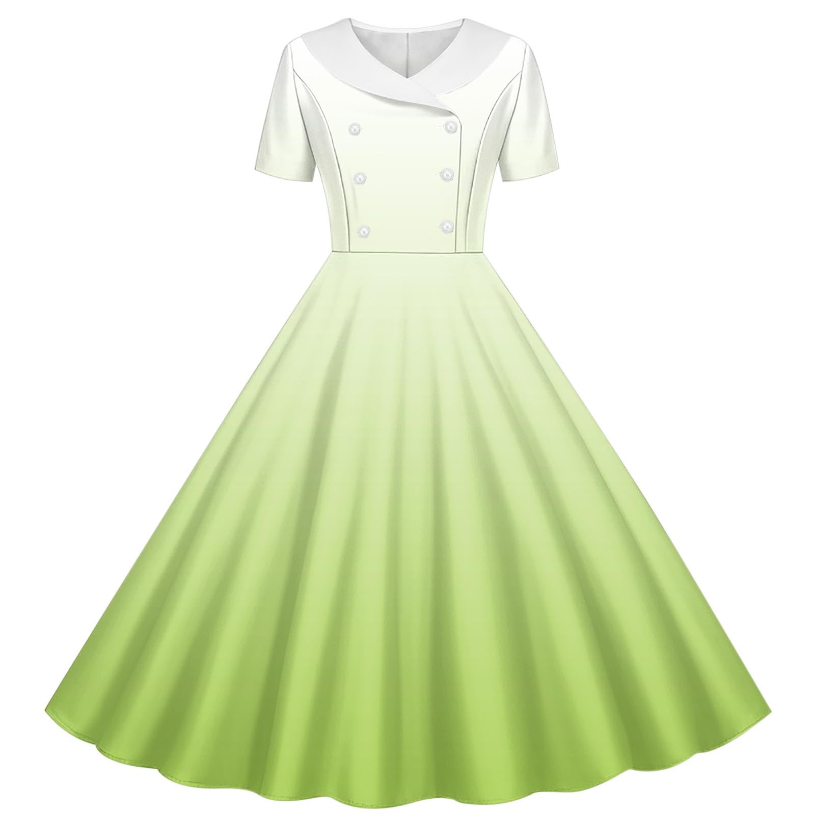 Generic Kids Double Breasted Notch Lapel Dresses Vintage Short Sleeve ...