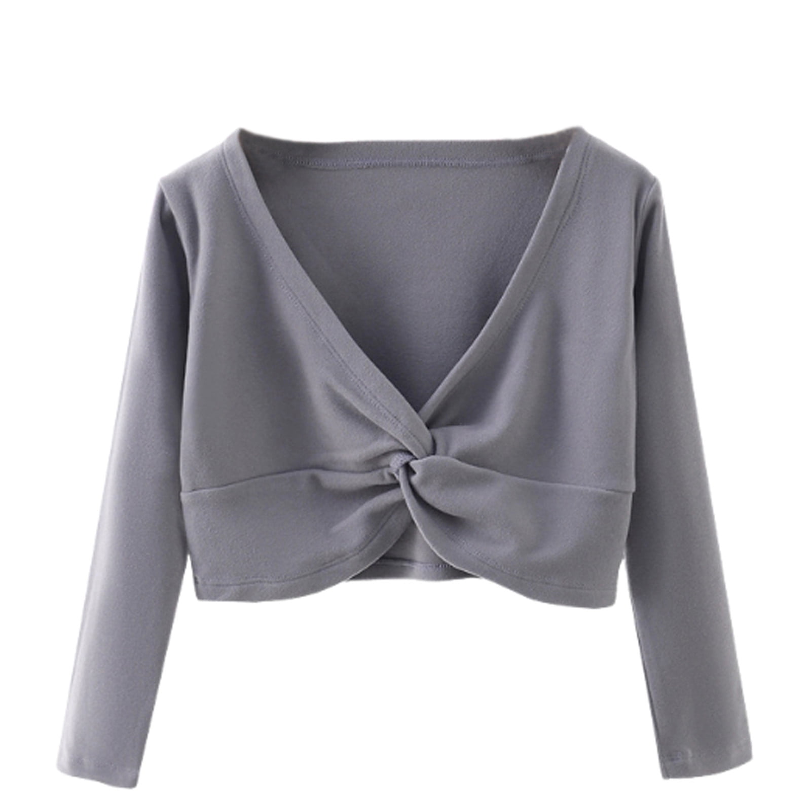 Generic Kids Girls Ballet Wrap Tops Long Sleeve Crossover Velvet ...