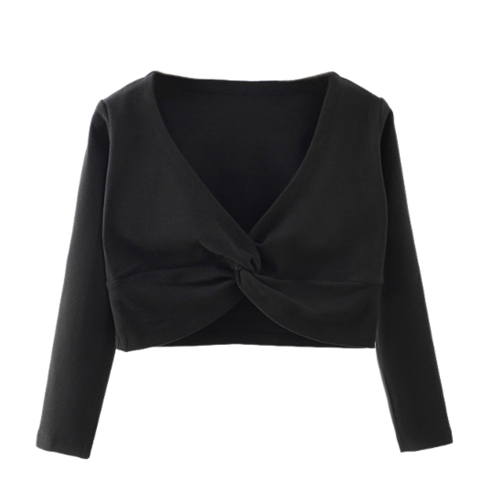 Generic Kids Girls Ballet Wrap Tops Long Sleeve Crossover Velvet ...