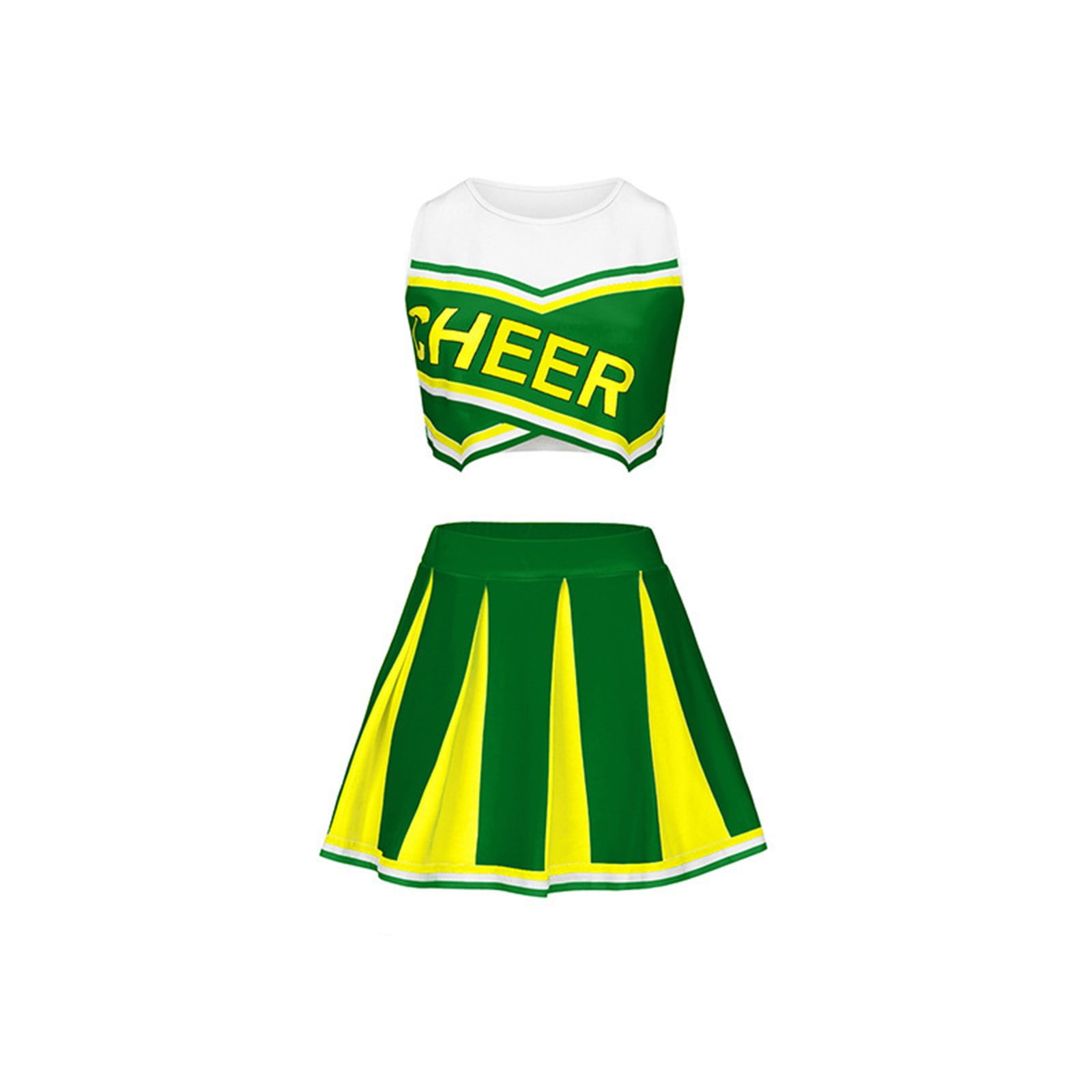 Generic Kids Girls Cheerleading Outfits With Shorts Sleeveless Sports ...