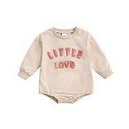 Baby Boy Valentines Day Outfit 3M 6M 12M 18M Sweatshirt Romper Long Sleeve Bubble Onesie Newborn ...