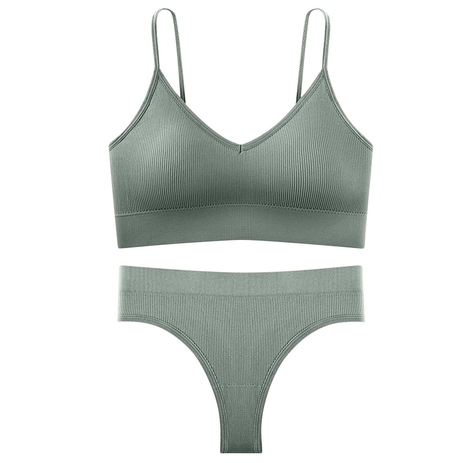 Generic Ladies' Lingerie Set Wire Free Thin Padded Cup U Back Bra With ...