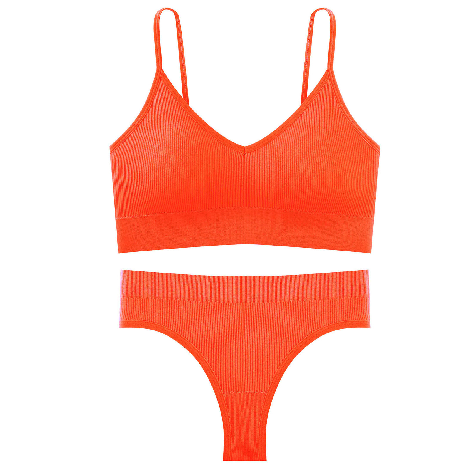 Generic Ladies' Lingerie Set Wire Free Thin Padded Cup U Back Bra With ...