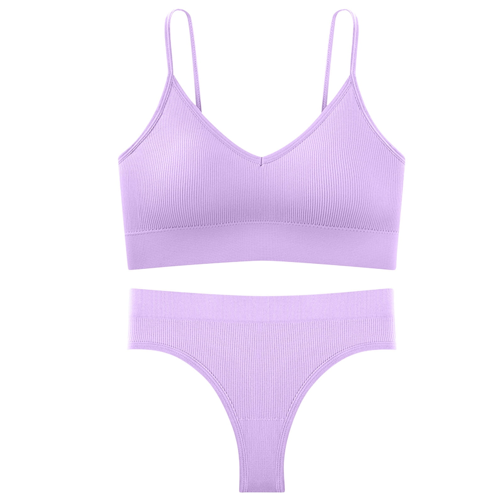 Generic Ladies' Lingerie Set Wire Free Thin Padded Cup U Back Bra With ...