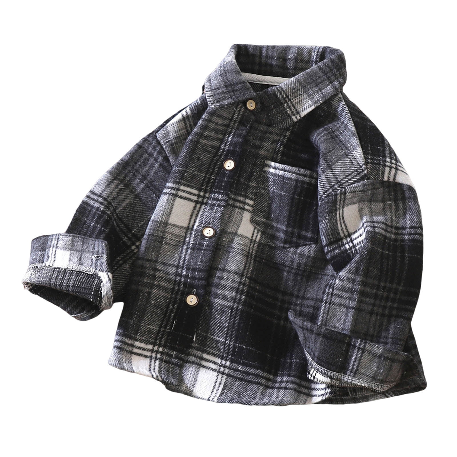 Generic Little Boys Girls Plaid Shirt Long Sleeve Button Down Shirts ...