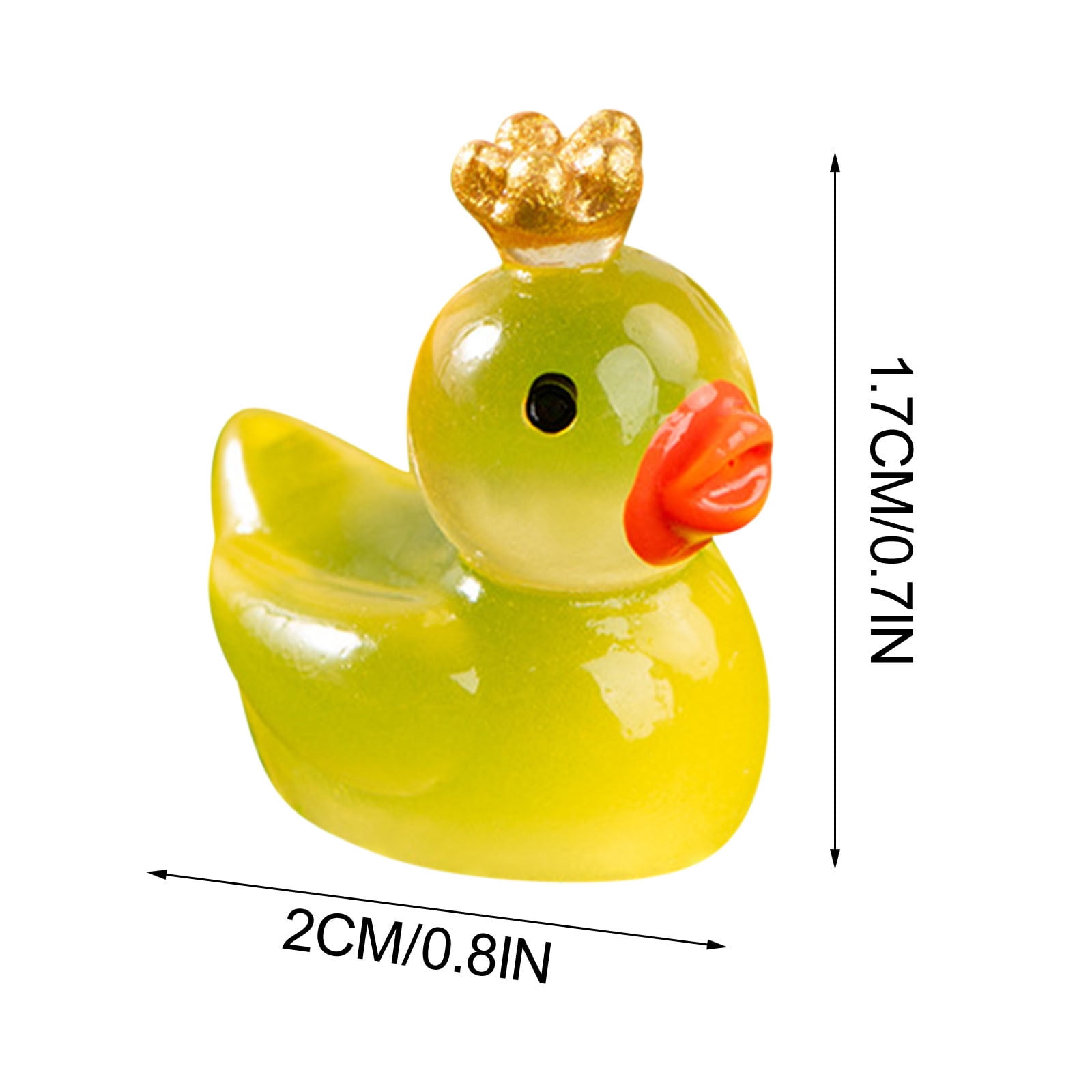 Generic Luminous Crown Duck, Mini Resin Ducks, Colorful Cute Mini Duck ...