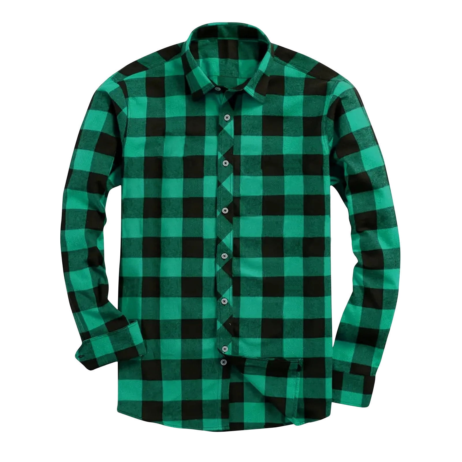 Generic Men Button Down Regular Fit Mens Flannel Shirt Long Sleeve ...