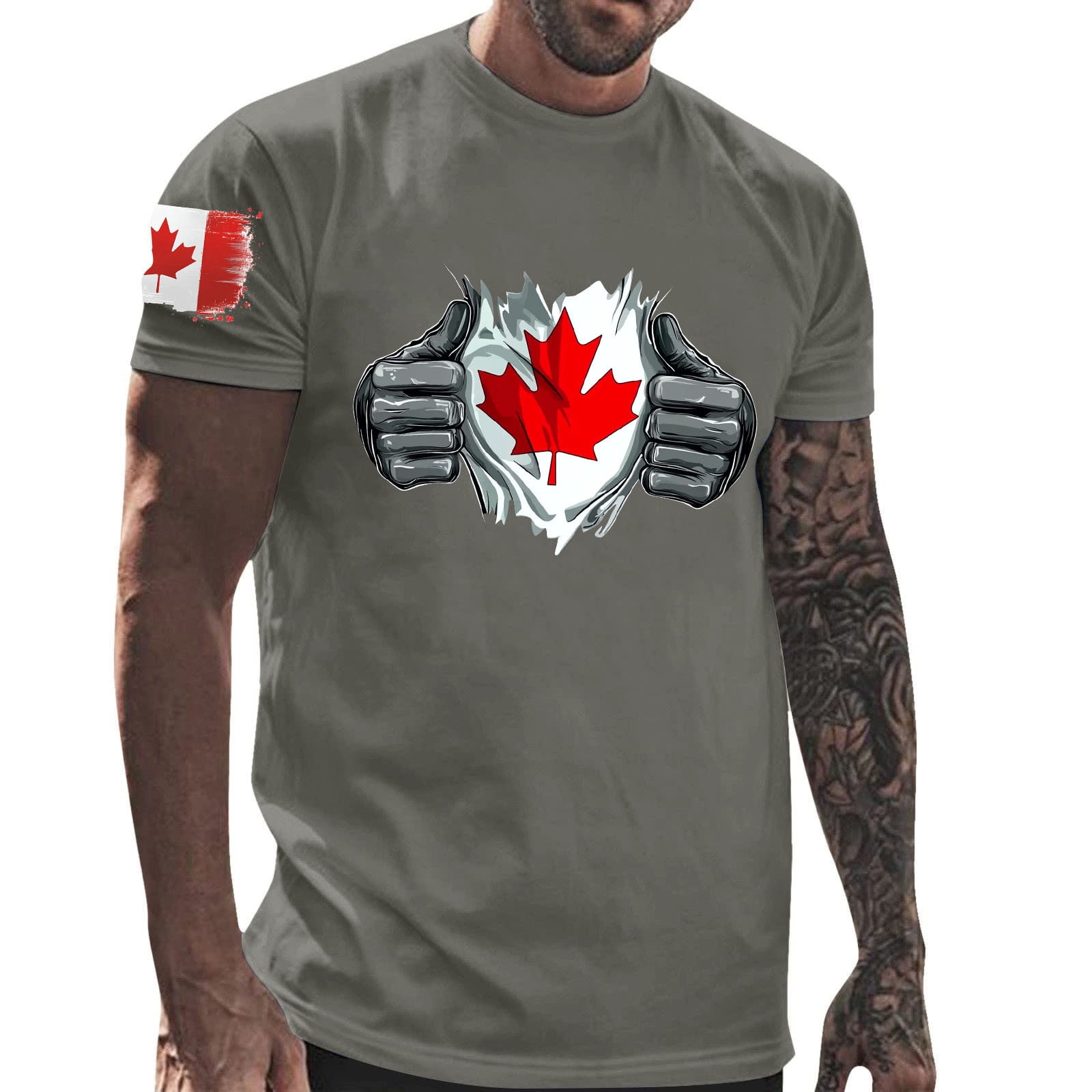 Generic Men Canadian Flag T-Shirt Canada Pride Maple Leaf Vintage ...