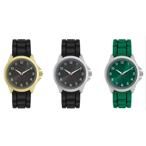 Generic Men’s 48mm Analog Quartz Watch, Silicone Band, Easy-Read Dial ...