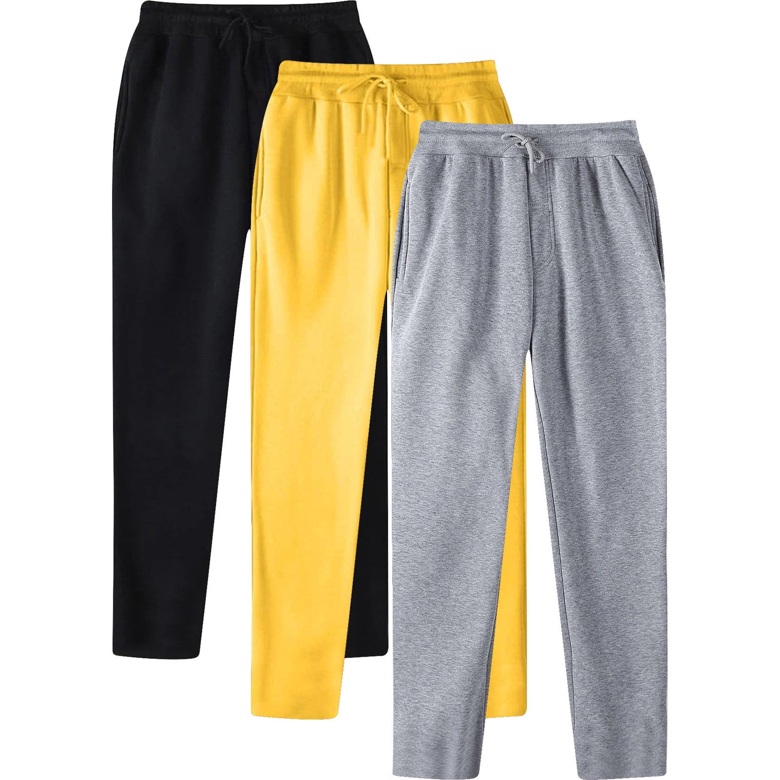 Generic Men's Baggy Athletic Joggers Casual Solid Color Elastic Waist ...