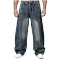 Generic Men's Baggy Hip Hop Jeans Wide Leg Skater Denim Pants Casual ...