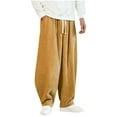 Generic Men's Corduroy Oversized Pants Straight Baggy Wide Leg Stretch ...