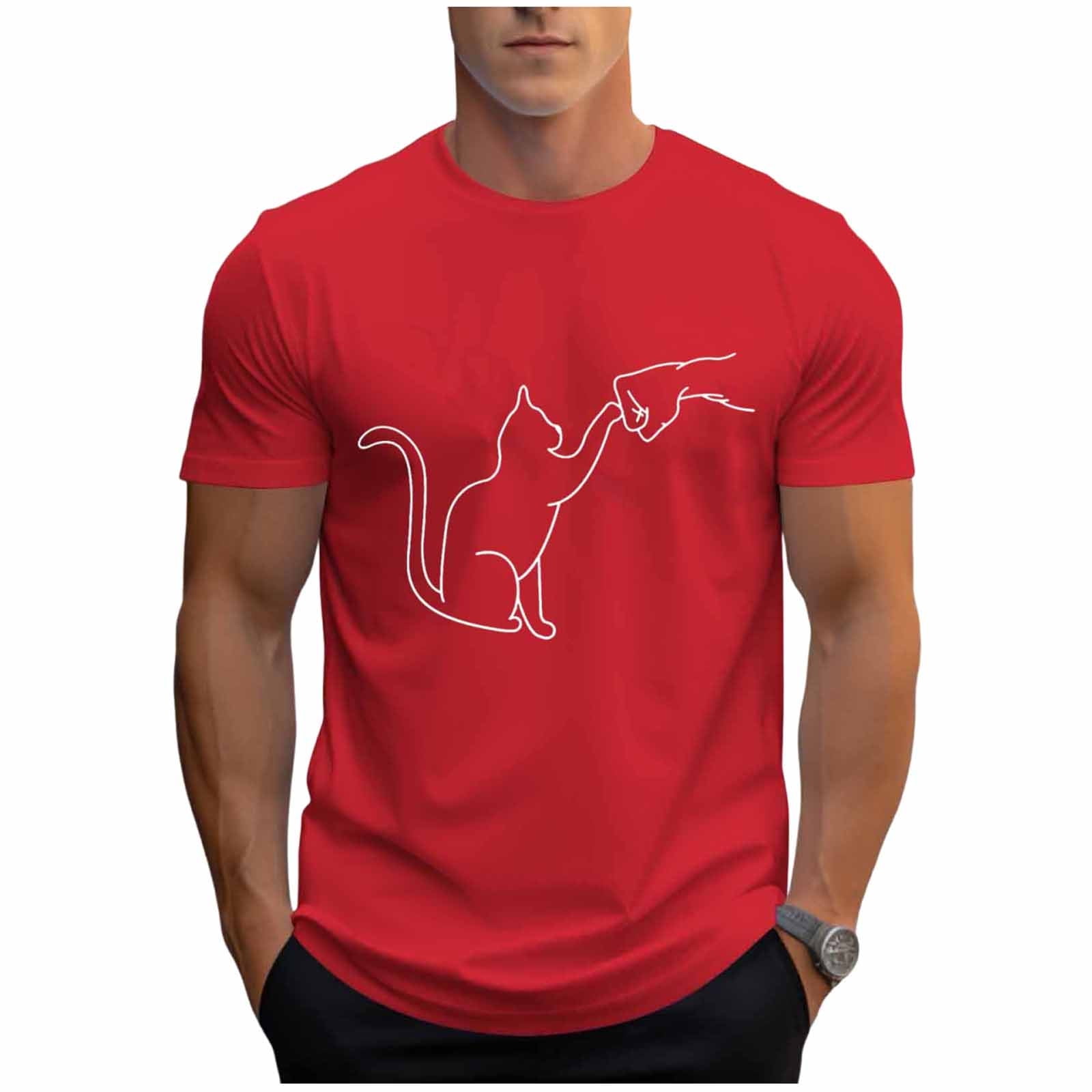 Generic Men's Dog Fist Bump Heart Graphic T-Shirt Casual Short Sleeve ...