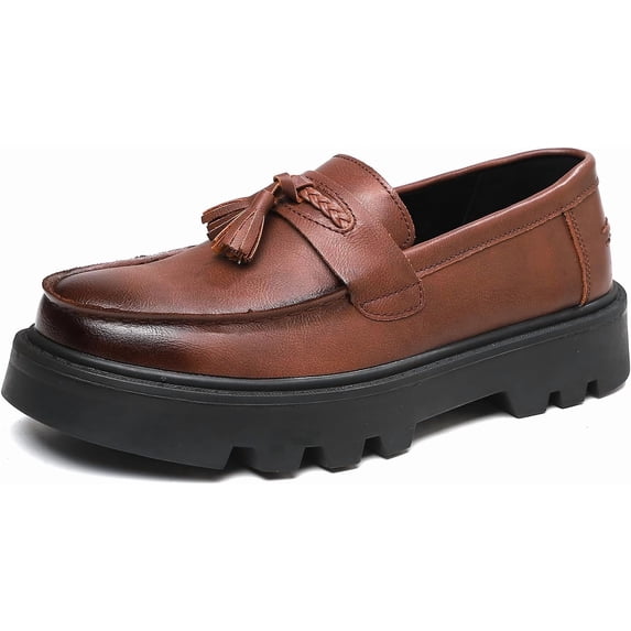 Generic Men's Fashion Two Tone Chunky Platform Penny Loafers – Classic ...