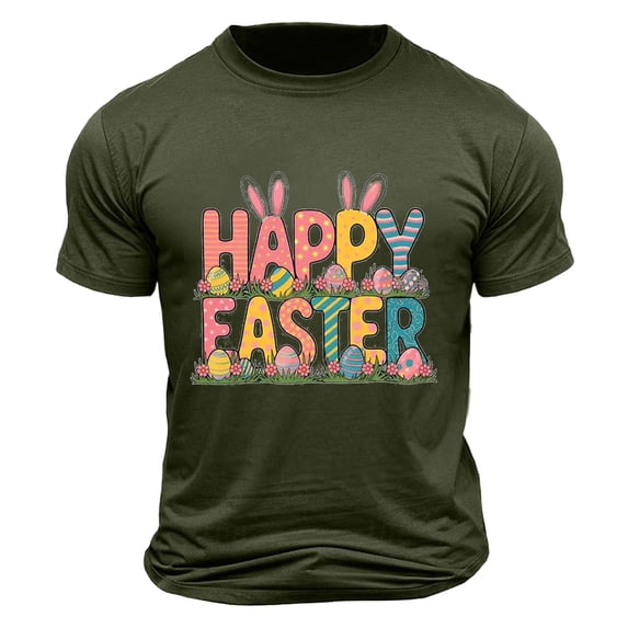 Generic Men's Happy Easter T Shirts Rabbit Ears Eggs Flowers Leaf Tops ...