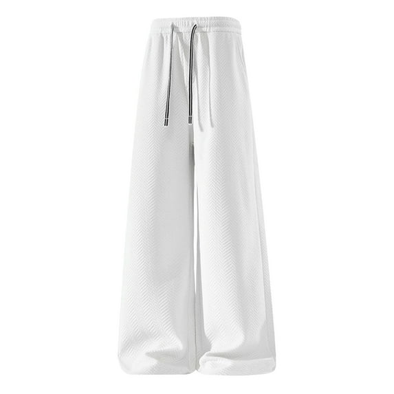 Generic Men's Lounge Pants Wide Leg Drawstring Elastic Waist Loose ...