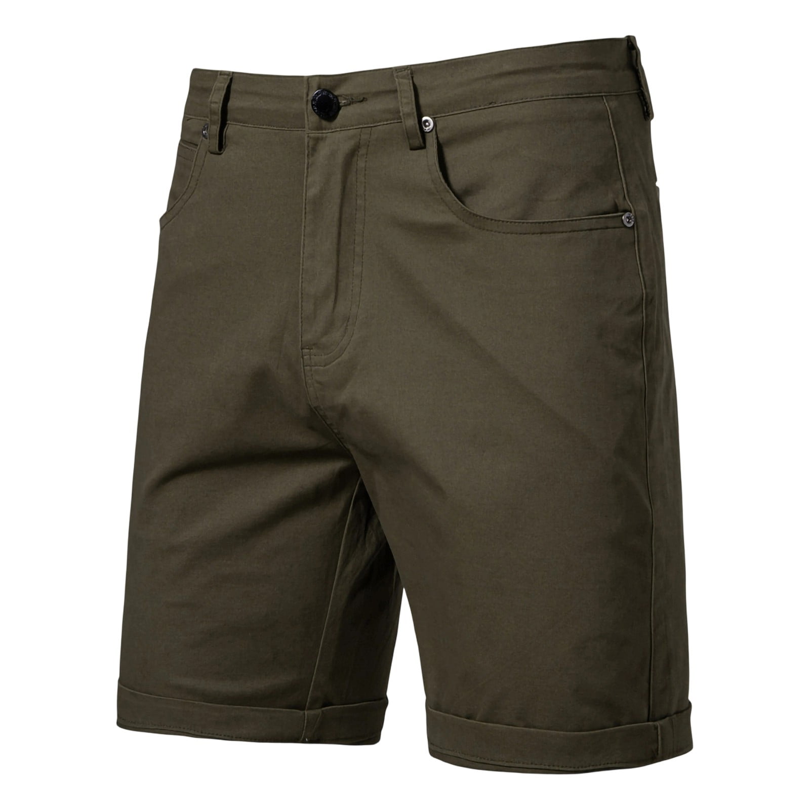 Generic Men's Stretch Chino Shorts Summer Casual Solid Color Elastic ...