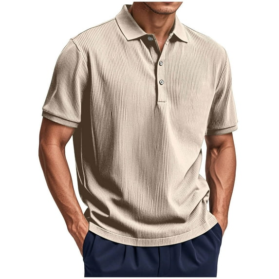 Generic Men's Waffle Button Down Shirts Short Sleeve Vacation Beach ...