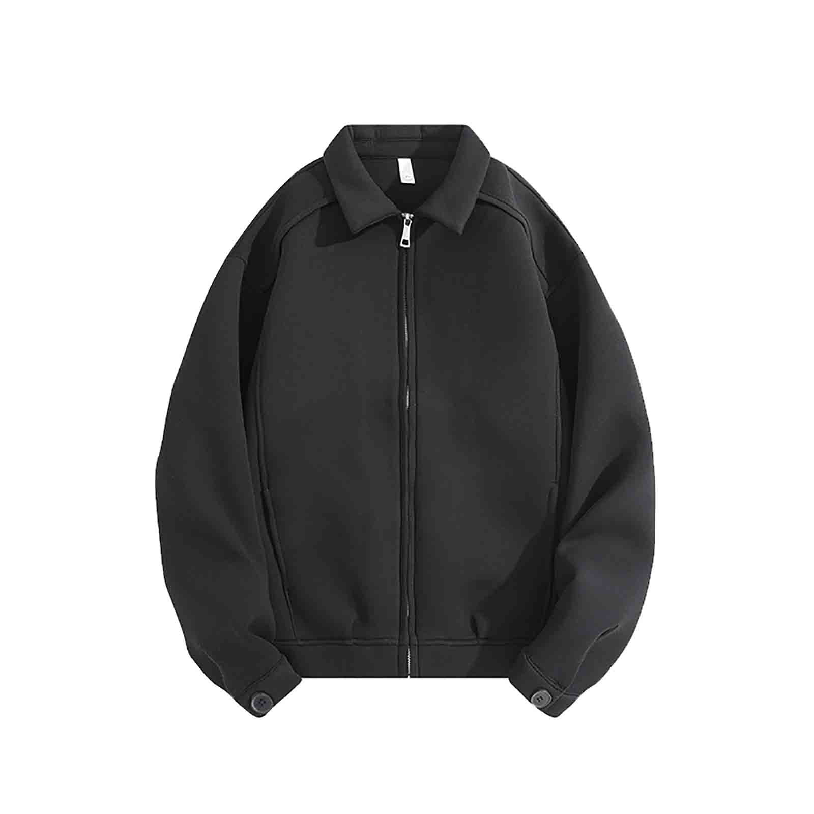 Generic Men's Zip Up Jackets Coat Stand Collar Sweatshirts Long Sleeve ...