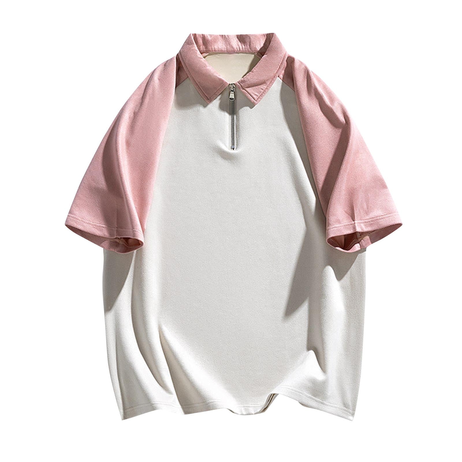 Generic Men's Zipper Polo Shirt Casual Raglan Short Sleeve Golf T ...