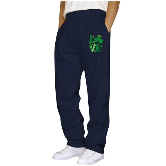 Generic Mens Baggy Sweatpants Irish Clover Dog Paw Graphic Pants ...