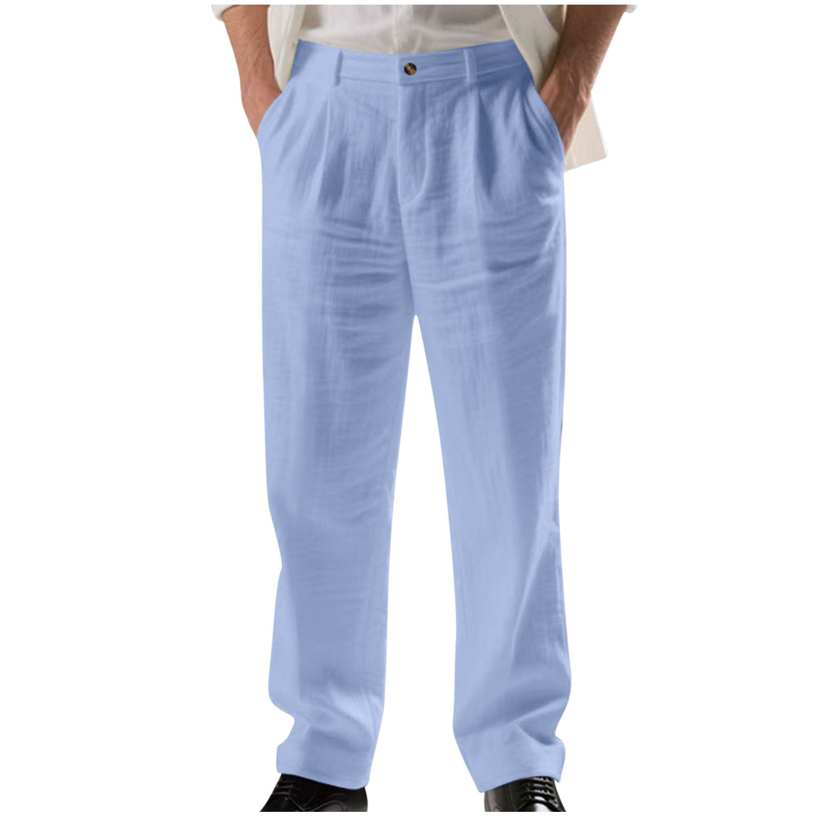 Generic Mens Casual Beach Pants Loose Fit Casual Trousers Lightweight ...
