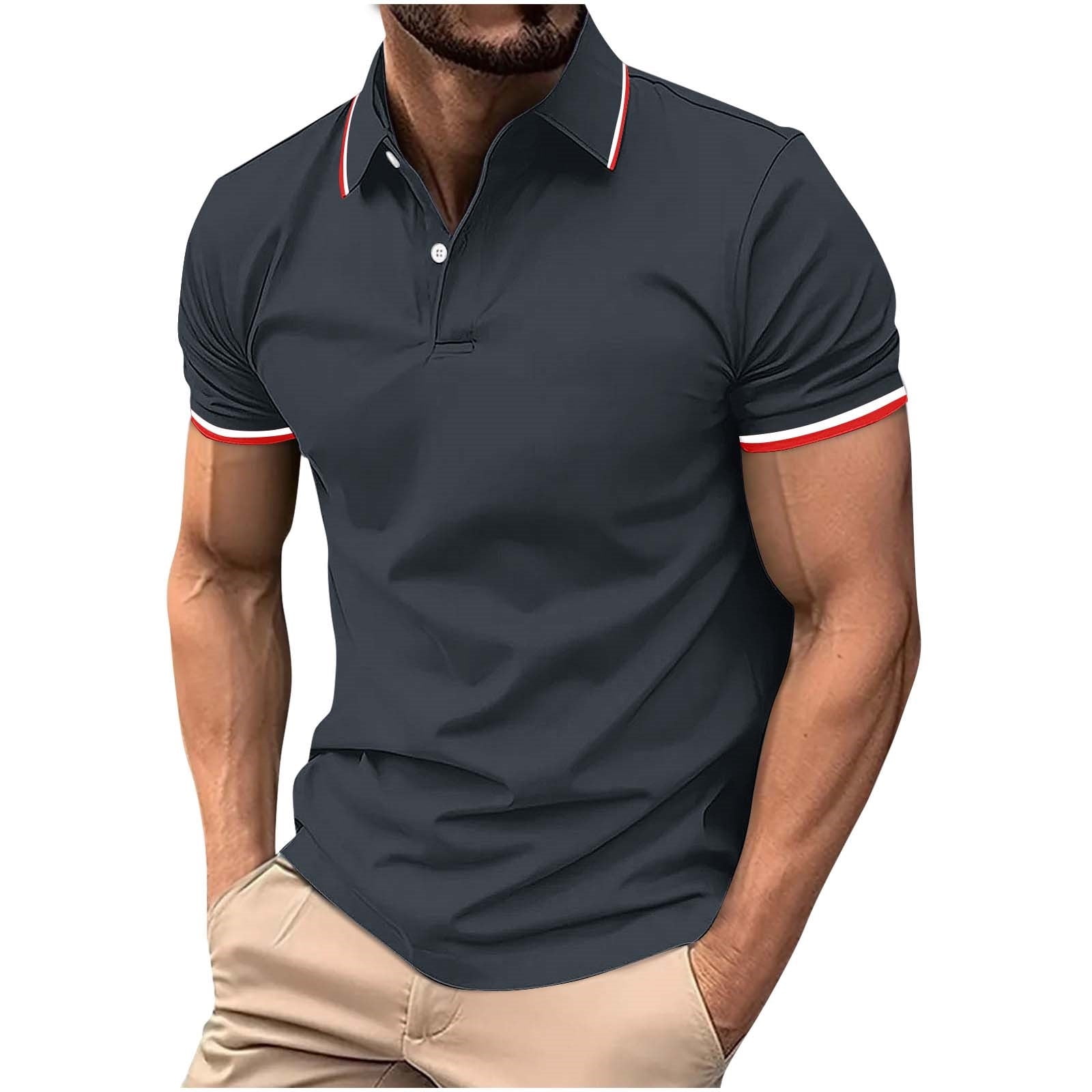 Generic Mens Casual Polo Shirts Button Lapel Short Sleeve T Shirt ...