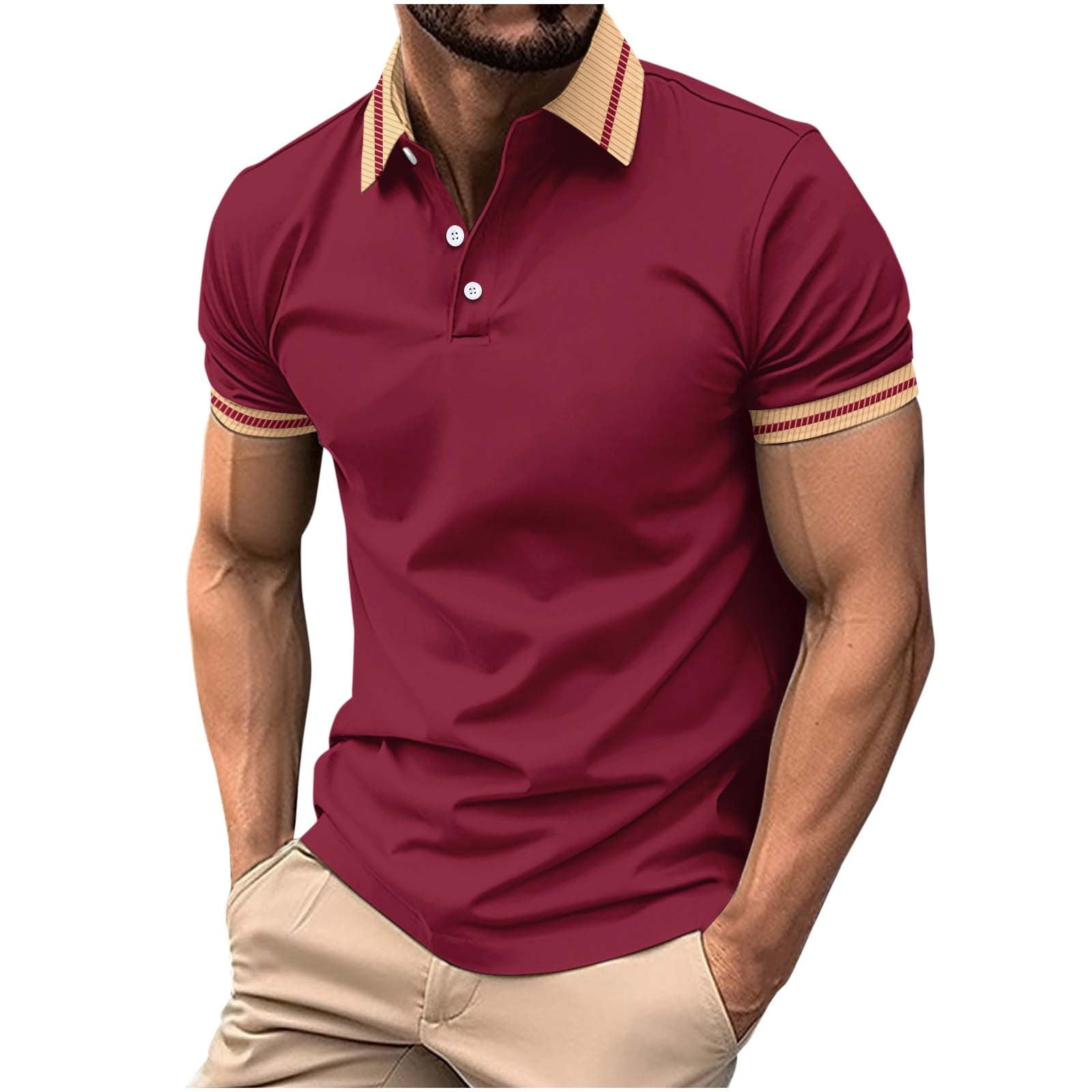 Generic Mens Casual Polo Shirts Casual Short Sleeve Athletic T-Shirts ...