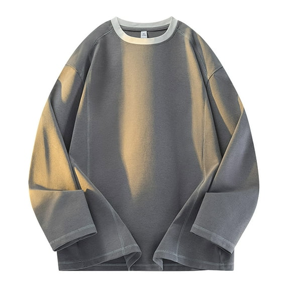 Generic Mens Crewneck Sweatshirts Casual Long Sleeve Lightweight Solid ...