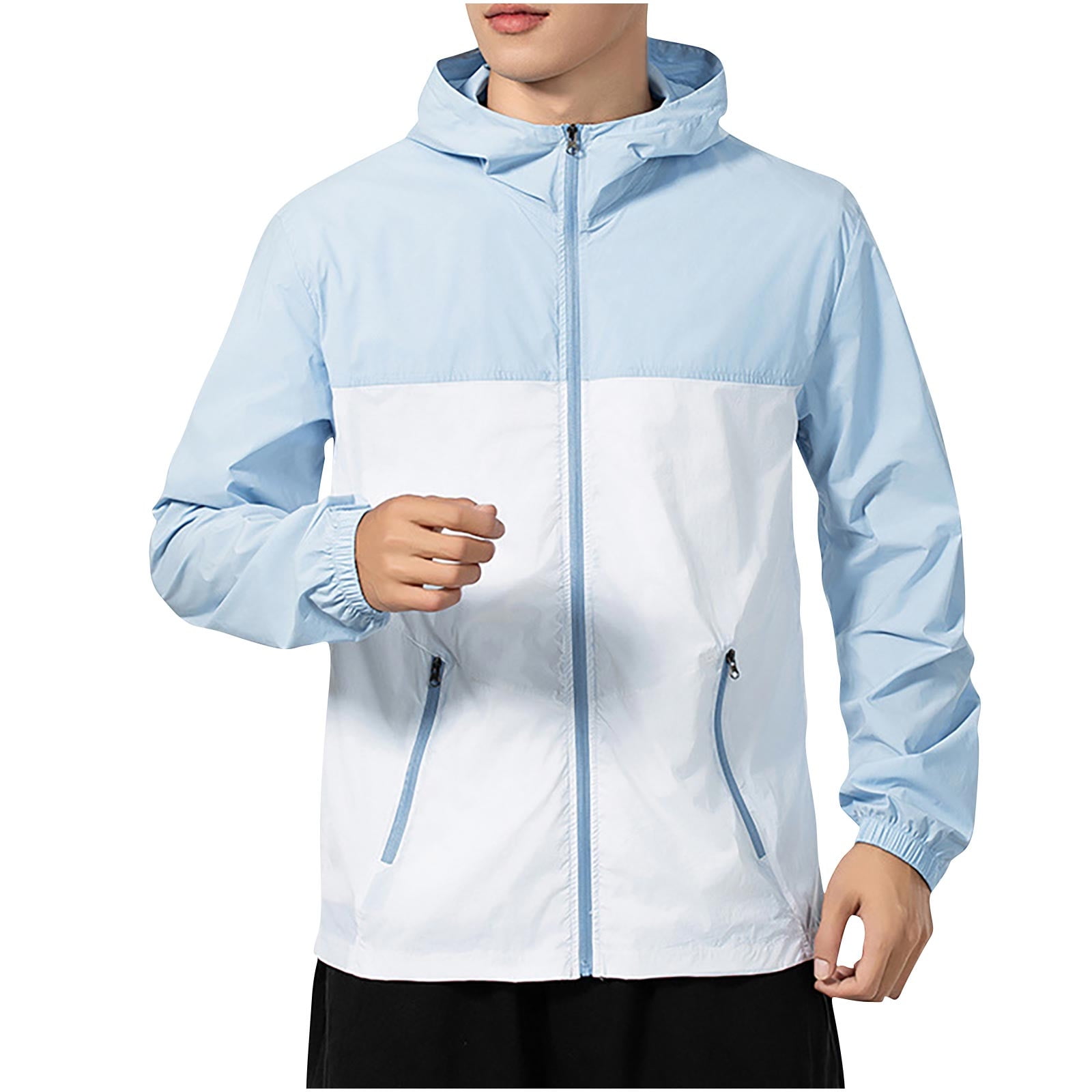 Generic Mens Fashion Color Block Jackets Lightweight Windbreaker ...