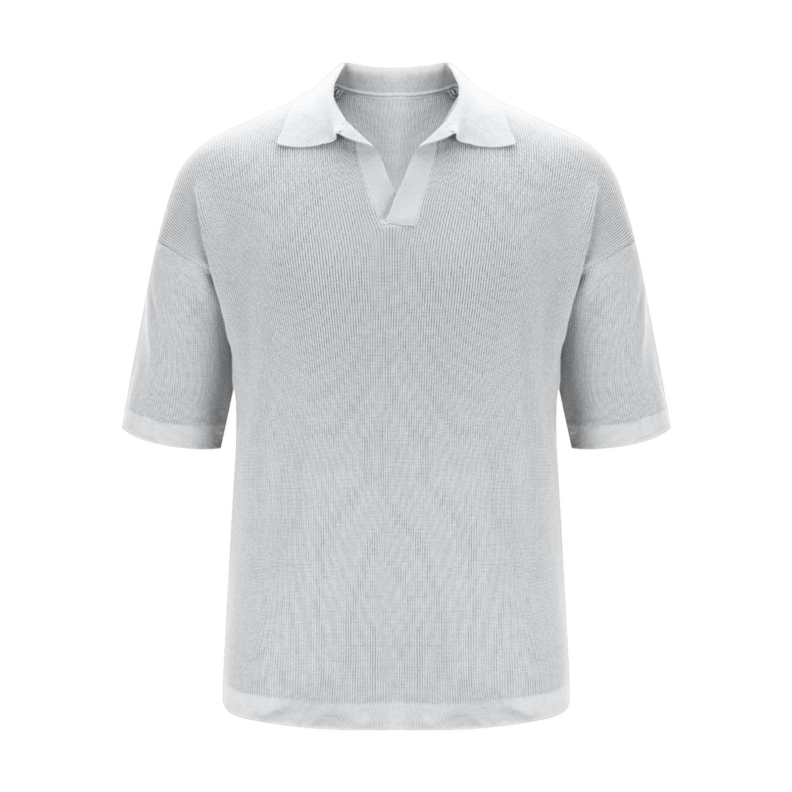 Generic Mens Polo Shirts Short Sleeve V Neck Golf Shirts Casual Slim ...