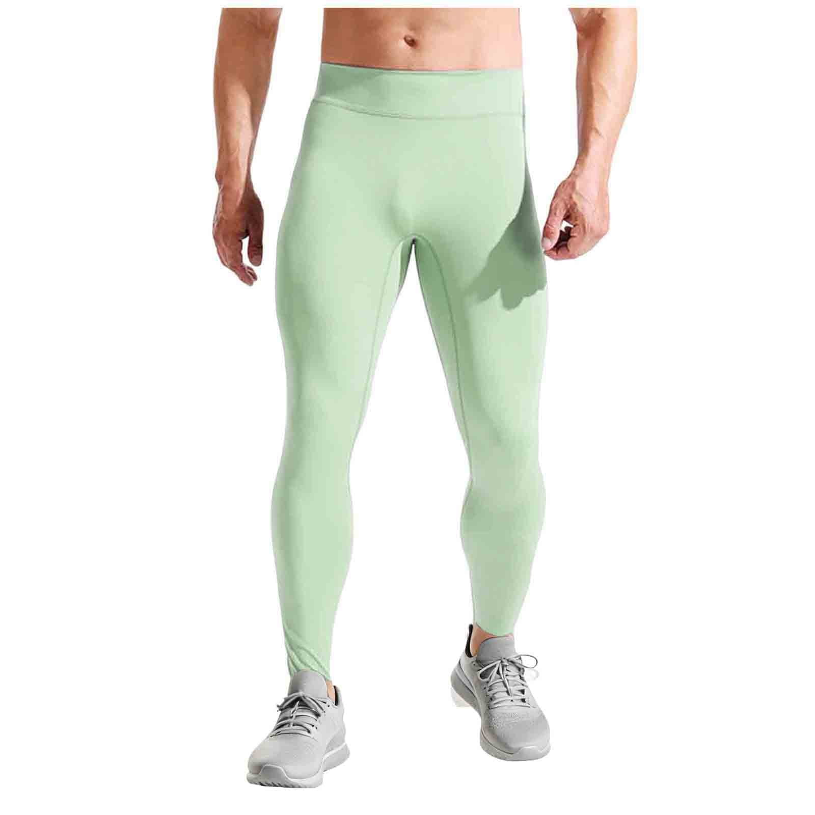 Generic Mens Quick Dry Compression Pants High Waisted Athletic Leggings ...