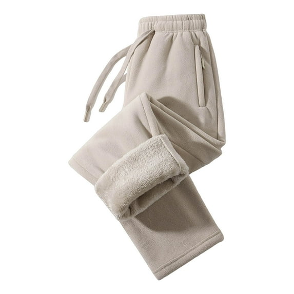 Generic Mens Sherpa Lined Sweatpants Winter Warm Fleece Athletic Pants ...