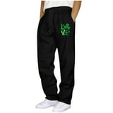Generic Mens Straight Leg Sweatpants Lucky Irish Shamrock Dog Paw ...