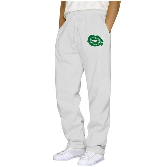 Generic Mens Straight Leg Sweatpants Lucky Irish Shamrock Dog Paw ...