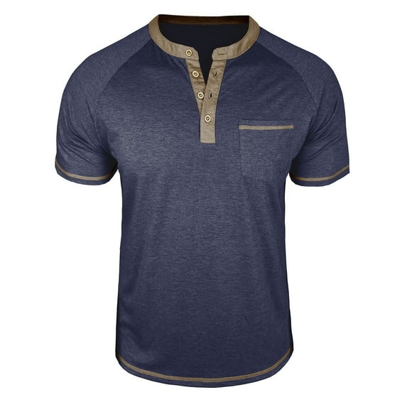 Generic Mens Summer Henley Shirts Short Sleeve Casual Button Basic T ...