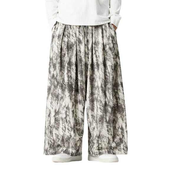 Generic Mens Wool Wide Leg Cargo Pants Fall Witer Baggy Casual Straight ...