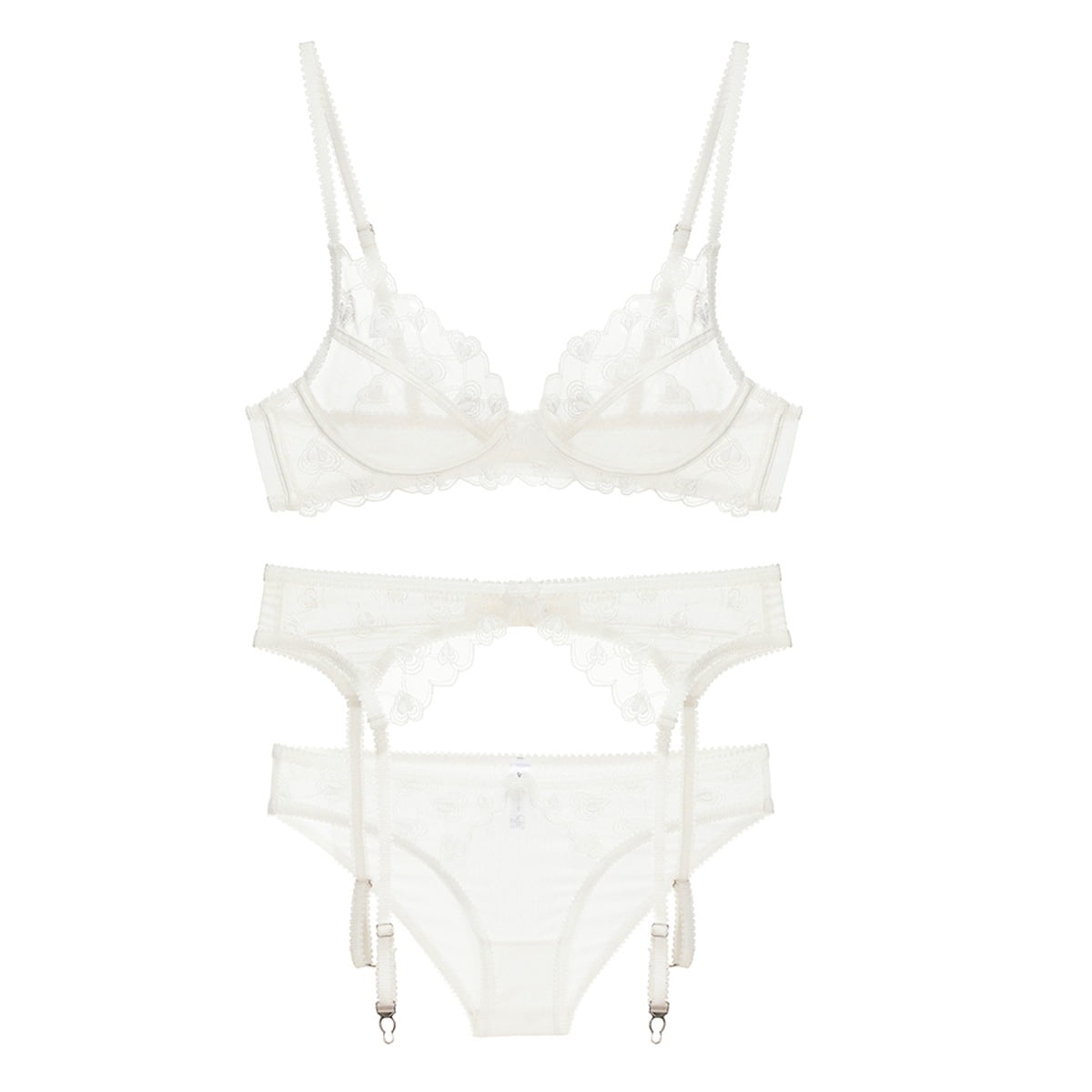 Generic New Bra Garter Three-Piece Set Ins Popular Embroidery Ultra ...