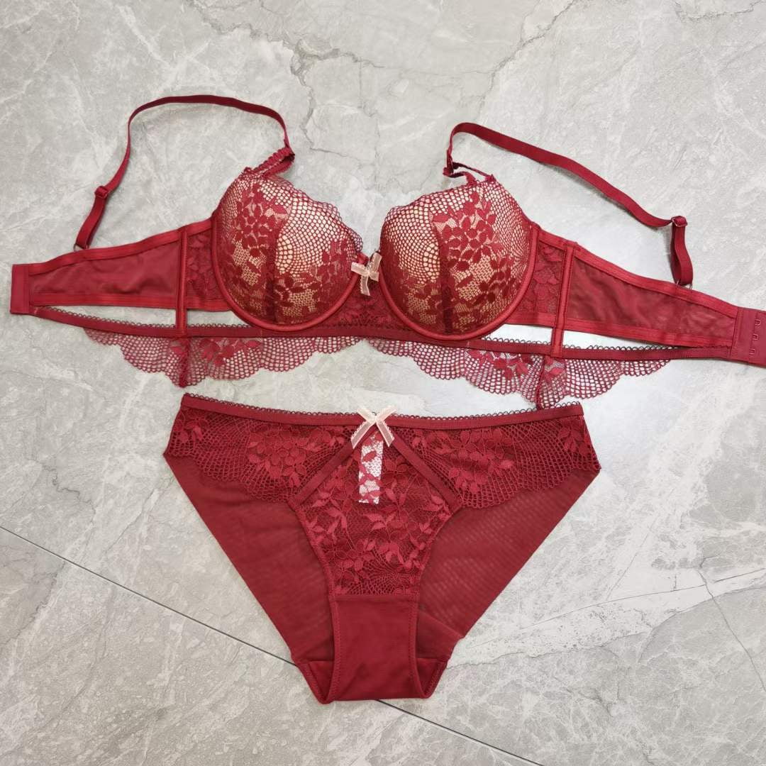Generic New Bra Lace Bra Suit Upper Thin Lower Thick Breast Holding ...