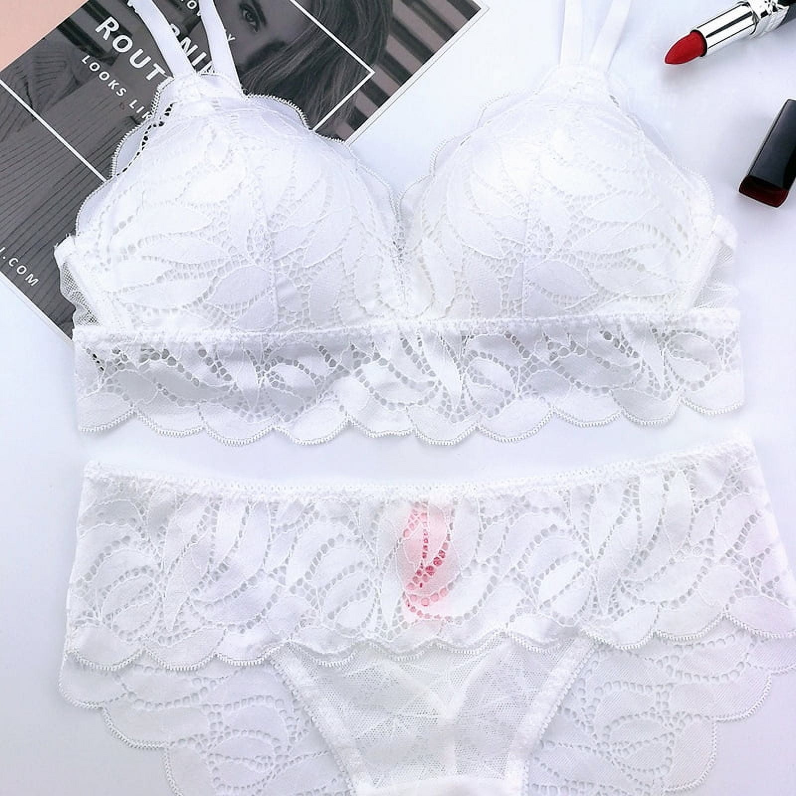 Generic New French Lace Wireless Underwear Suit Gather Comfortably Thin ...