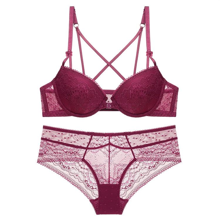 Generic New French Sexy Front Button Bra Set Lace Push up Beauty Back ...