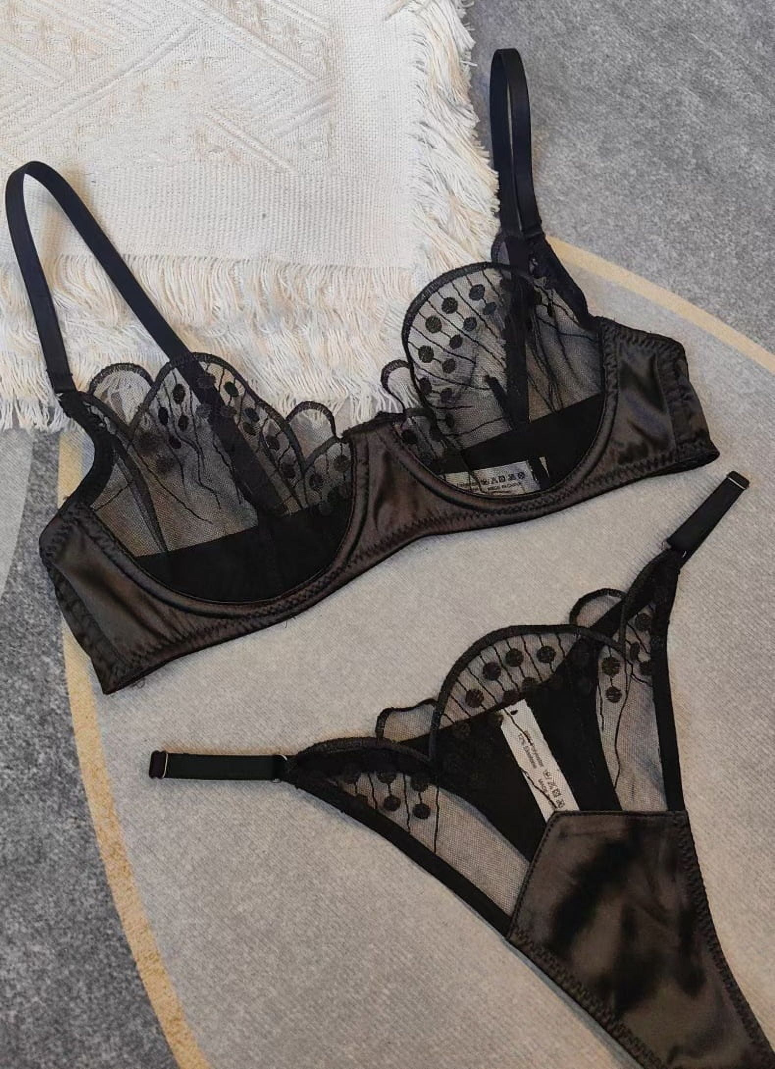 Generic New French Underwear Sexy Ultra Slim See-through Embroidery ...