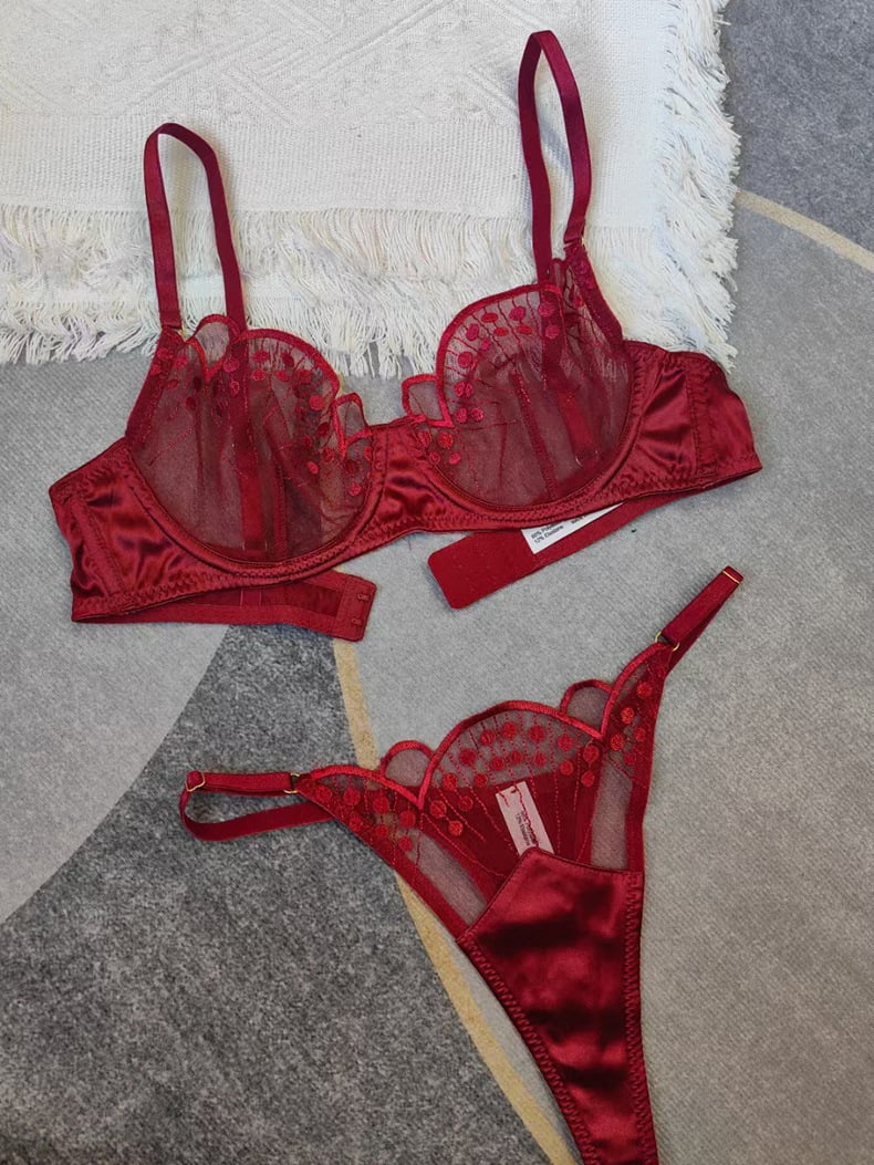 Generic New French Underwear Sexy Ultra Slim See-through Embroidery ...