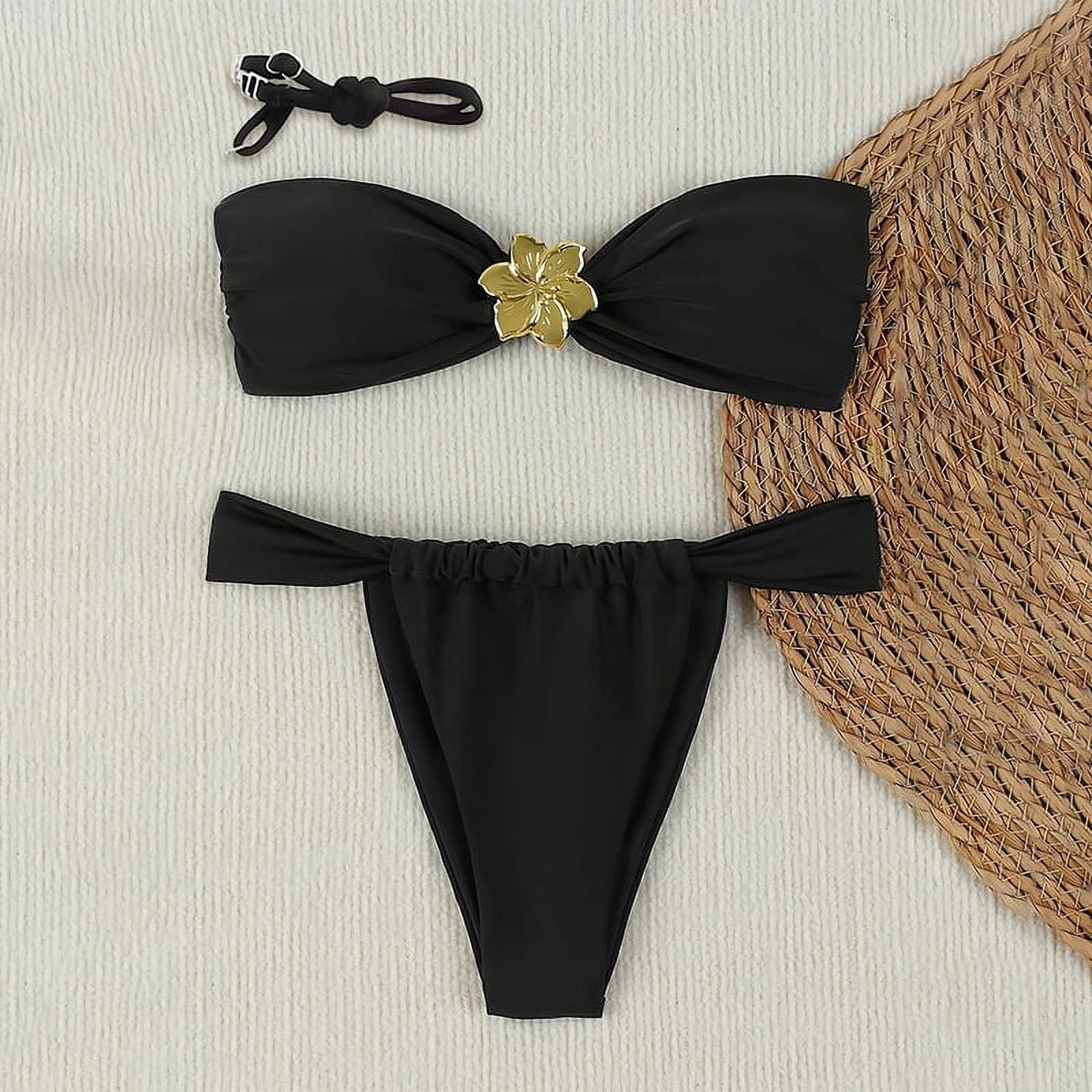 Generic New Metal Flower Sexy Bikini Split Swimsuit Ladies Hot Spring ...