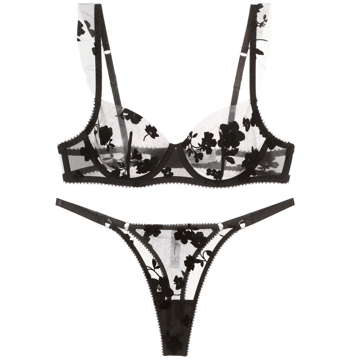 Generic New Sexy Glossy Lace Edge French Bra Suit Popular Thin Big ...